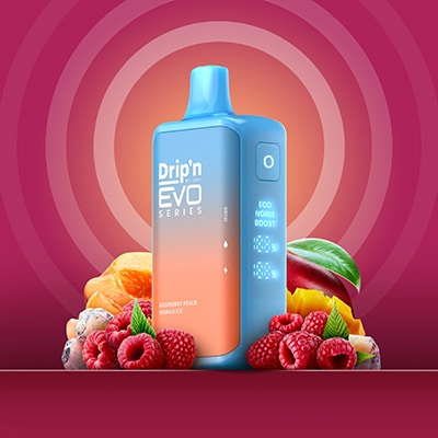 Raspberry Peach Mango Ice Drip'n EVO 28K Disposable By Envi | AceVaper ...